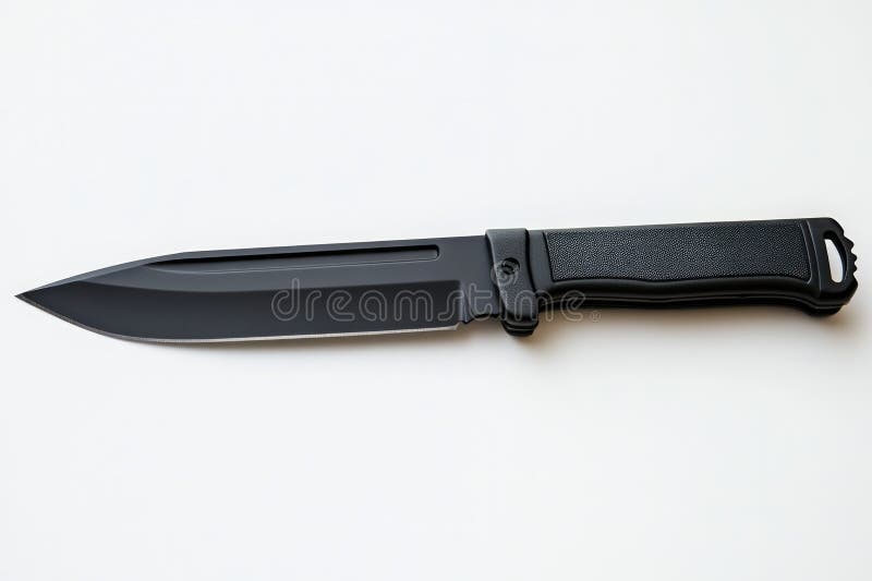 Tactical Black Knife on Solid White Background. Neural Network AI ...