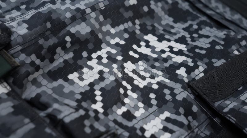 Close-up of a Tactical Fabric Featuring a Hexagonal Pattern in Shades ...