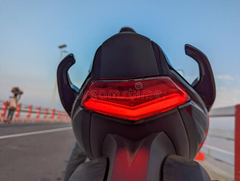 Close Up of the Tail Light of a Motorcycle, a Detailed View of the Tail ...