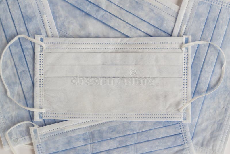 Three Ply Structure,single Use Hygenic Face Mask Background. Stock ...