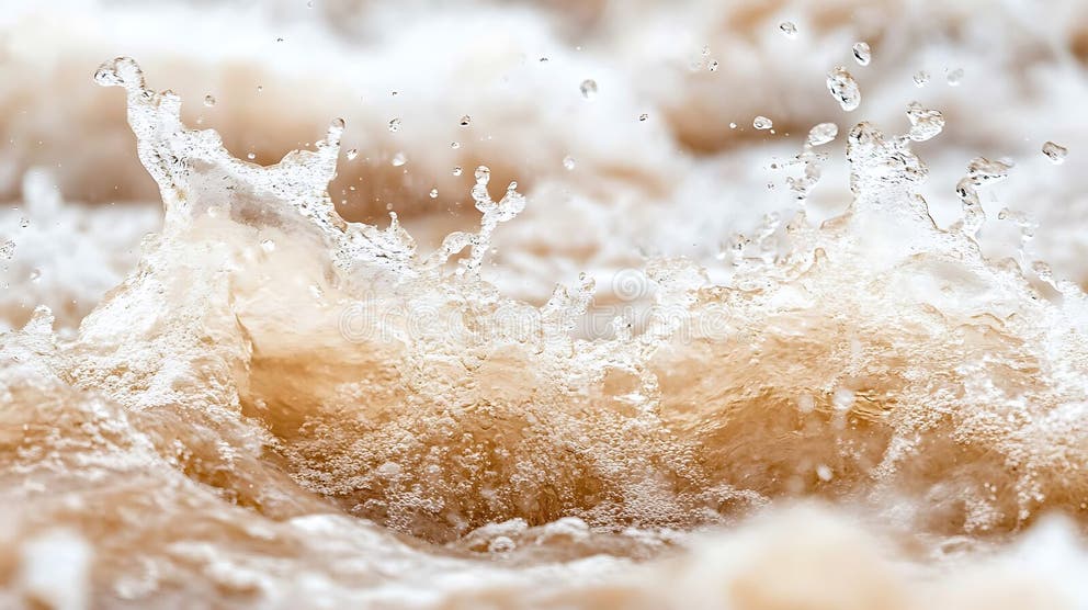 Close Up of Tan Water Splash with White Foam Texture Stock Illustration ...