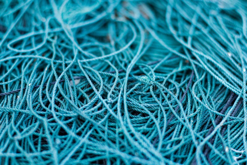 Close-up of a Tangled Fishing Net Stock Photo - Image of textile ...