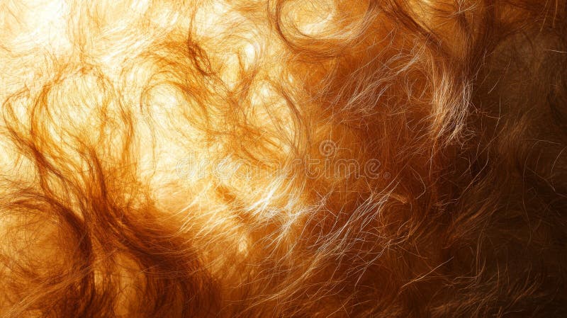 Close-up of Tangled Ginger Hair Strands in Sunlight Stock Illustration ...