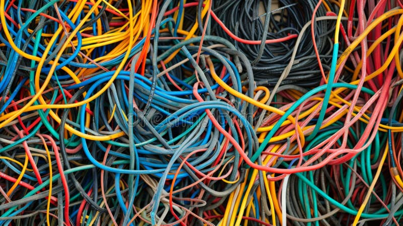 Close-up of Tangled Wires in a Messy Heap Stock Photo - Image of wires ...