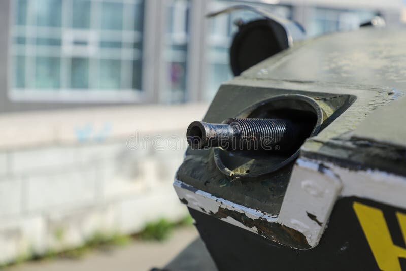 Close-up of Tank Gun Muzzle, Left Side View Stock Image - Image of ...
