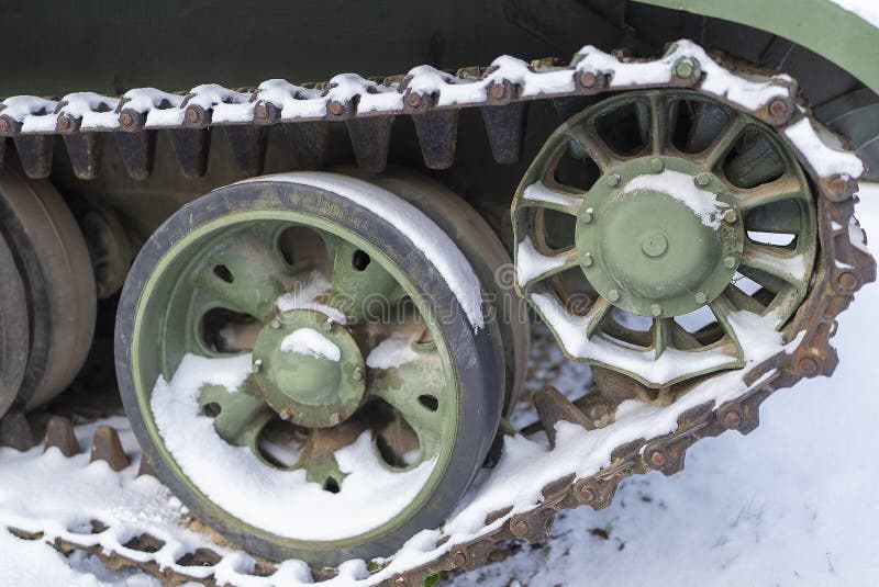 Close-up of a Tank Wheel Preparing for War Stock Image - Image of drab ...