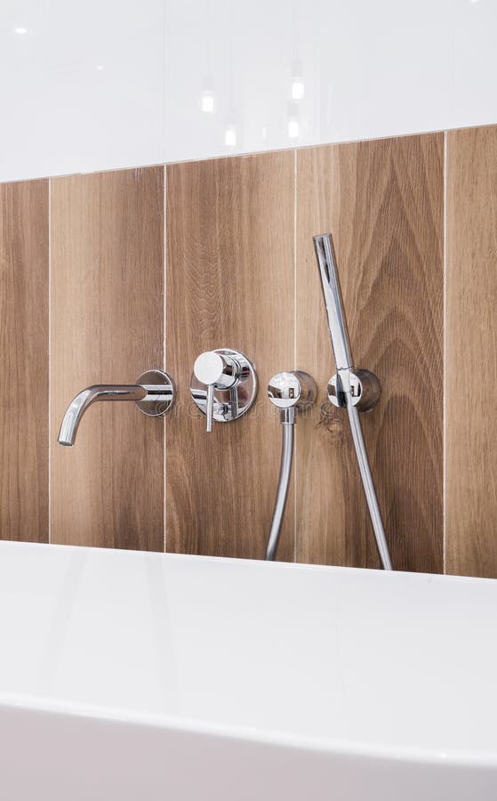Close-up of Tap in Bathroom Stock Photo - Image of house, design: 57093696