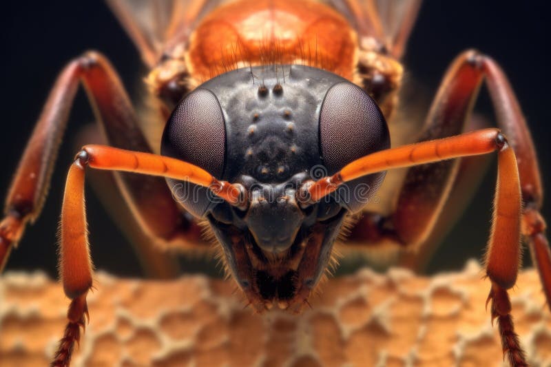Close-up of Tarantula Hawk Wasp Eyes and Antennae Stock Image - Image ...