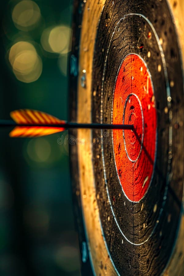 Close Up of Target with Arrow in it. Generative AI Stock Photo - Image ...