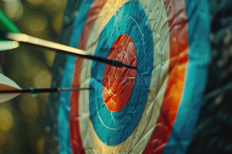 Close-up of a Target with an Arrow Pointing at it Stock Image - Image ...