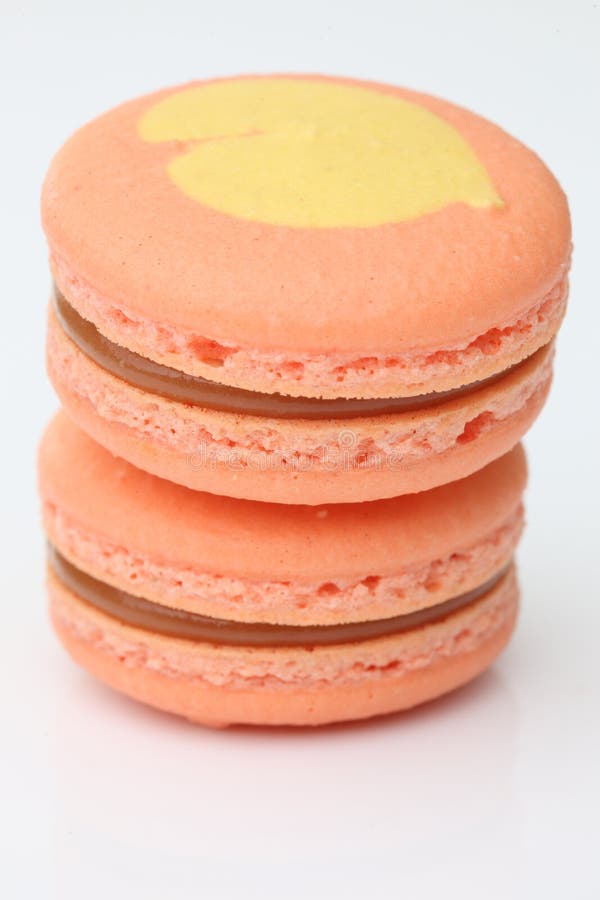 Close Up of Tasty Orange Macaroon Stock Image - Image of france ...