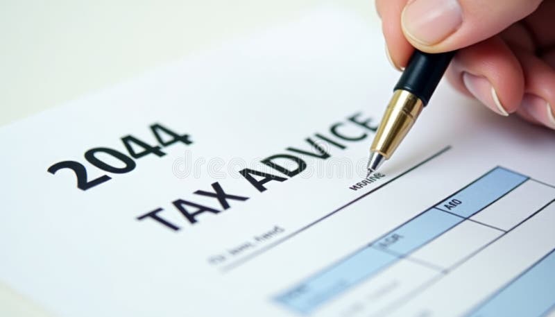 Close-up of 1040 Tax Return, Pen, and TAX ADVICE Note Stock ...