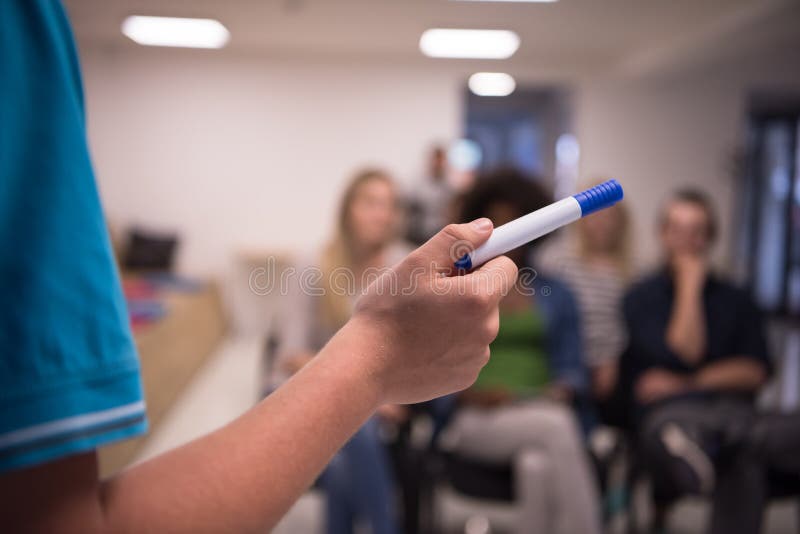 Close Up of Teacher Hand with Marker Stock Photo - Image of college ...