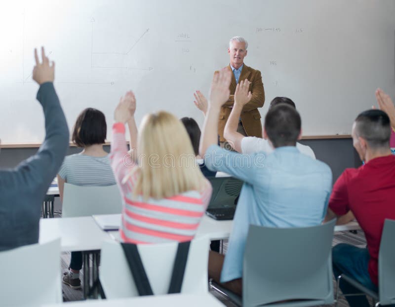 Close Up of Teacher Hand while Teaching in Classroom Stock Image ...