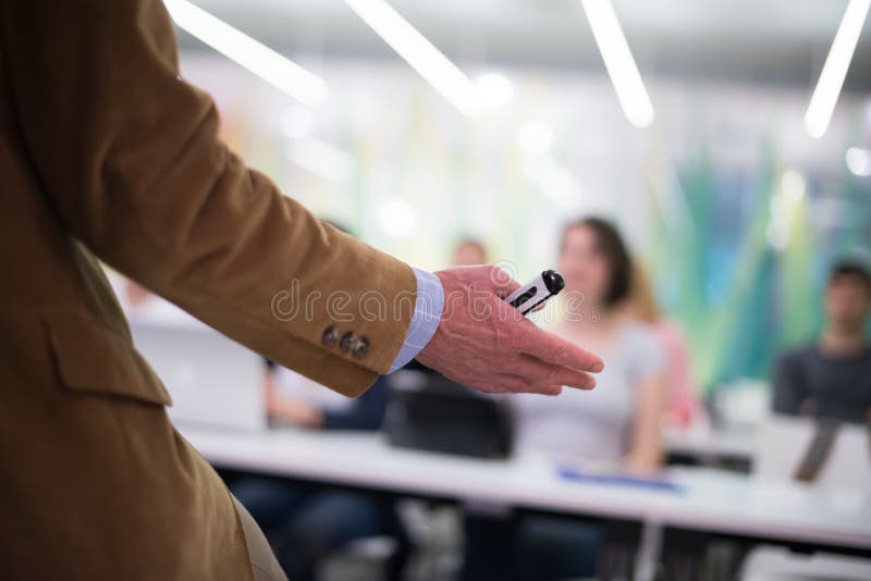 Close Up of Teacher Hand while Teaching in Classroom Stock Photo ...
