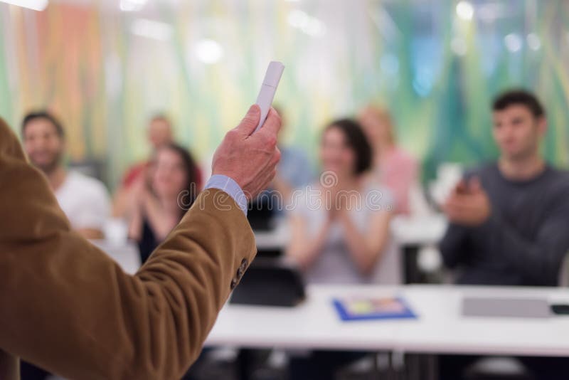 Close Up of Teacher Hand while Teaching in Classroom Stock Image ...