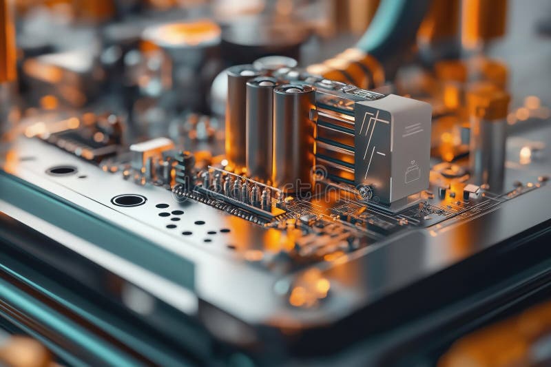 Close-up Tech Equipment Design. Modern Electronic Tech Component ...