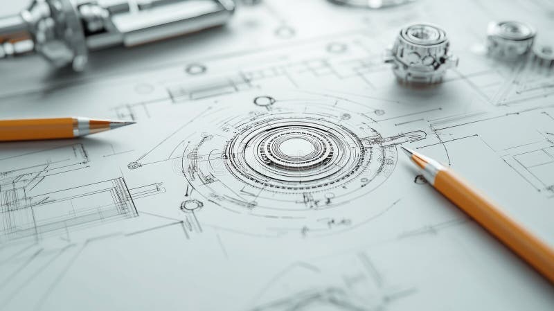 Technical Drawing Showcasing Intricate Design Details. the Composition ...