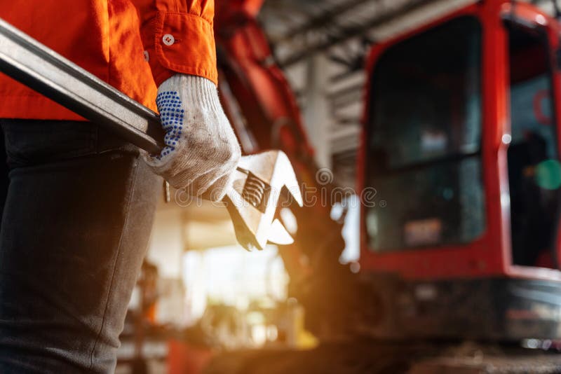 Close Up of a Technician Hand Holding a Tool for Maintenance or Machine ...