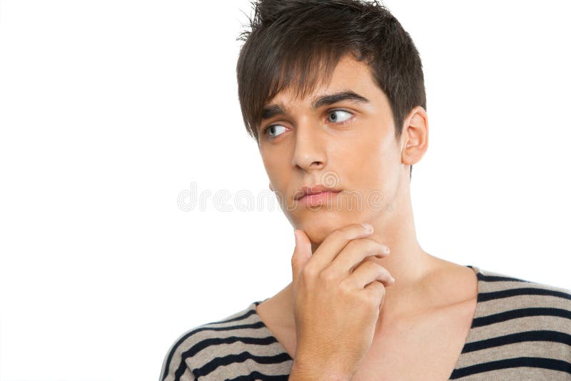 Close Up of Teen Boy Looking Aside. Stock Image - Image of thoughtful ...