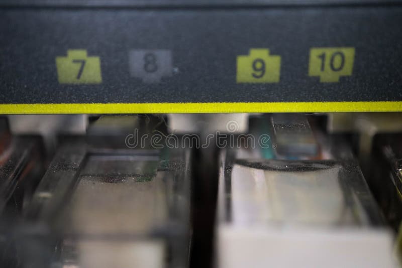 Closeup of a Telecom Switch with Cable Connected Stock Photo - Image of ...