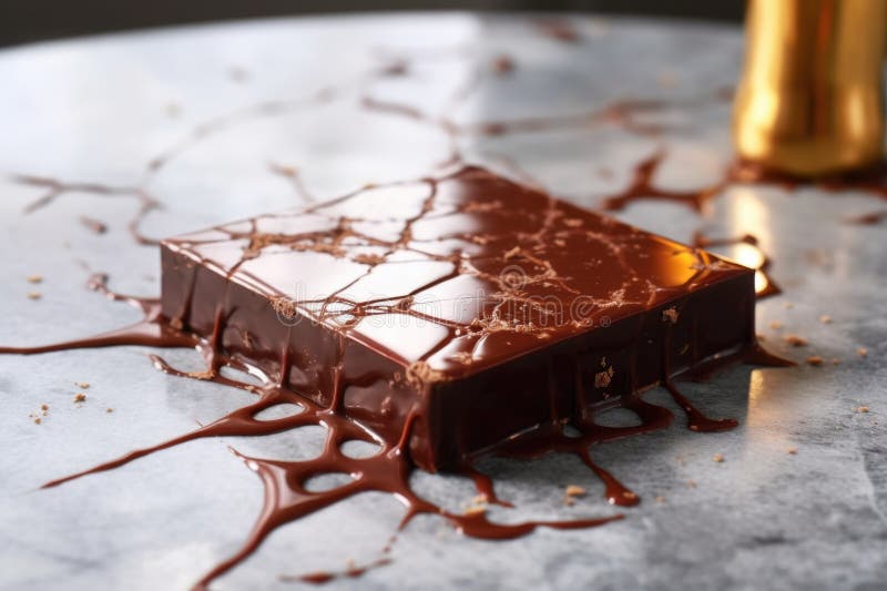 Close-up of Tempered Chocolate on a Marble Slab Stock Illustration ...