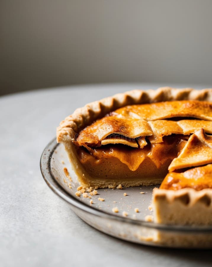 Close Up of the Tempting Charm of the Filling Overflowing when the Pie ...