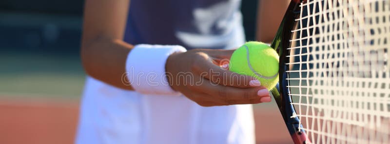 Close Up of a Tennis Player Hitting the Ball with Racket Stock Image ...
