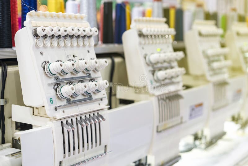 Hat Sewing at Modern and Automatic High Technology Embroidery Machine ...