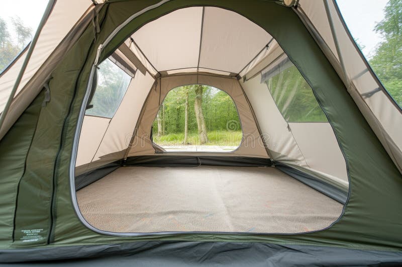 Close-up of a Tent with Its Doors and Windows Open, Allowing Natural ...