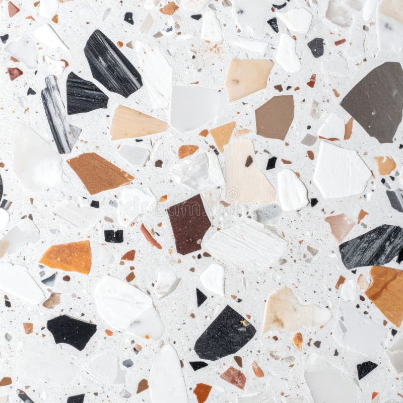 Close Up Terrazzo Texture Background Featuring Neutral Toned Stone ...