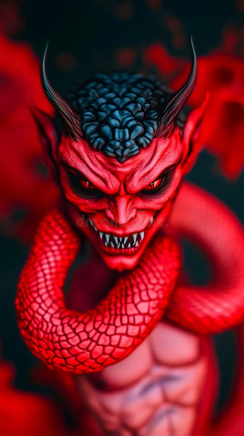 Fiery Red Devil Demon Fantasy Creature Mythical Being Horror Gothic ...