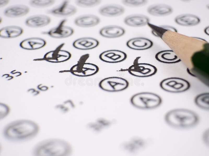 Close up test answer sheet stock image. Image of examination - 95363325