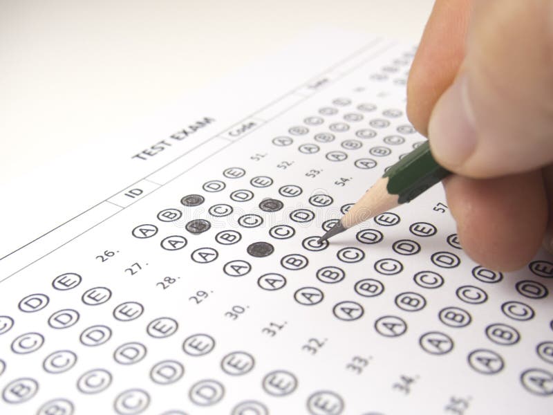 Close up test answer sheet stock photo. Image of correct - 95363340