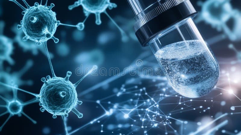 Stylized Virus Depiction in Grayscale, Perfect for Scientific and ...