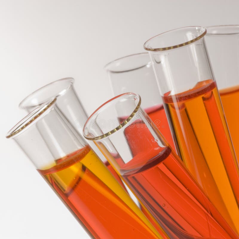 Close-up of test tubes stock image. Image of test, orange - 2747827