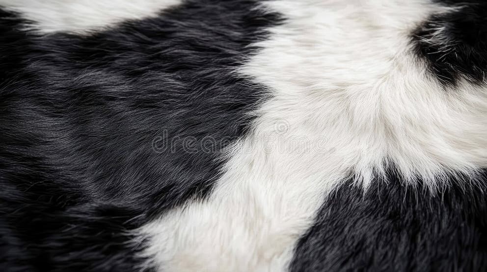Close Up Texture of Black and White Cowhide Fur Background Image Stock ...