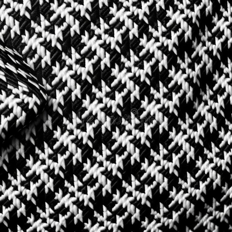 Close-up Texture of Black and White Houndstooth Fabric, AI Generated ...
