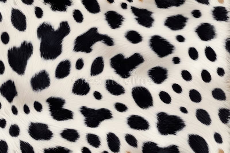 Close-up Texture of Black and White Spotted Fur Stock Illustration ...