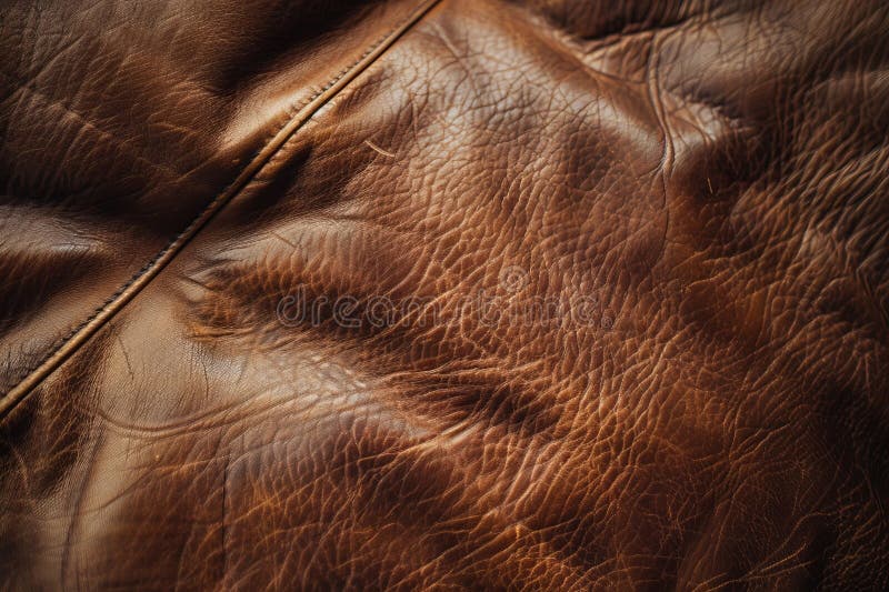 Close-up Texture of a Brown Leather Jacket Stock Illustration ...