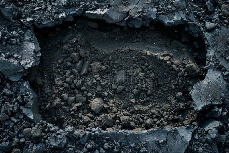 Close-up Texture of Charred Earth and Ash after a Fire, with Remnants ...