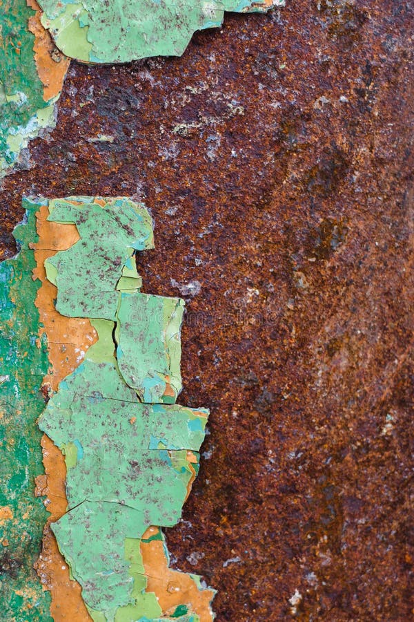 Close Up Texture of Chipped Peeling Green Paint Over Rust, Cover Stock ...