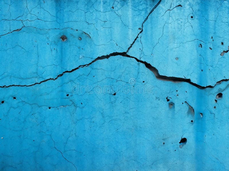 Texture of the Cracked Blue Wall Stock Photo - Image of blue, color ...
