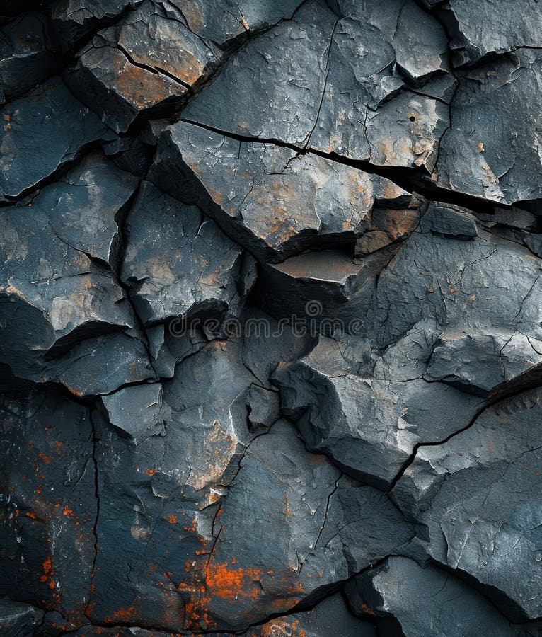 Close-up Texture of Cracked Rock Surface Stock Illustration ...