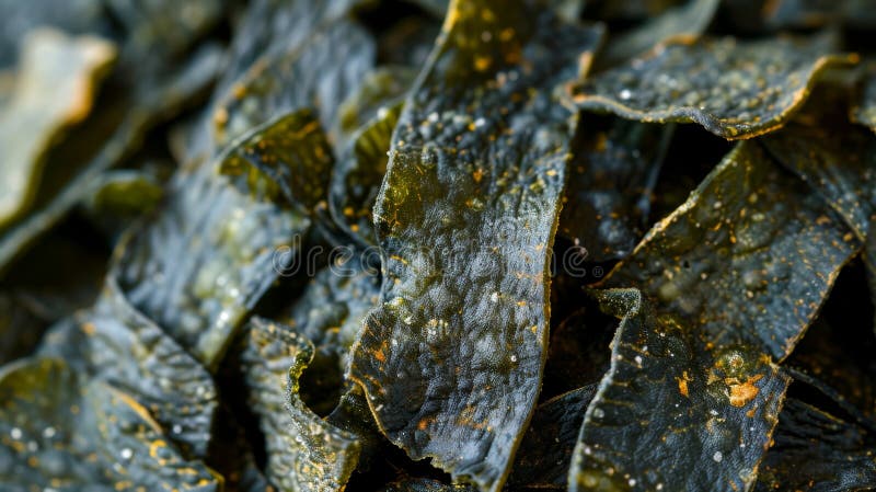 Close-up Texture of Crispy Seaweed Snack Sheets Stock Photo - Image of ...
