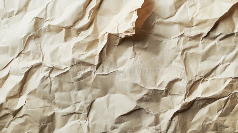 Close-up Texture of a Crumpled Brown Paper Bag Stock Illustration ...