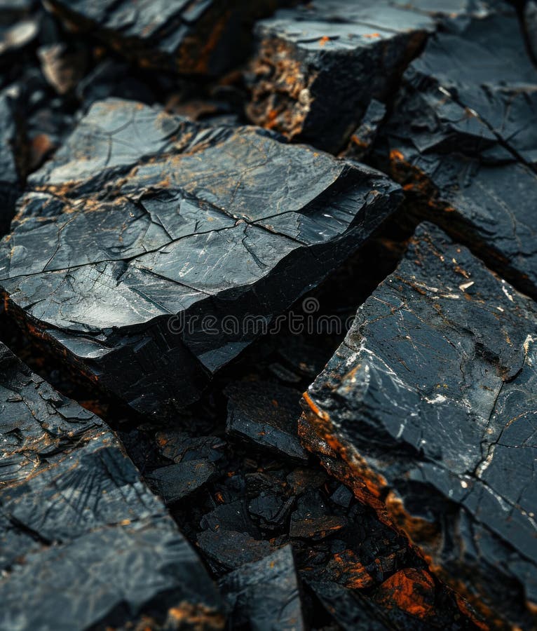 Close-up Texture of Dark Rocks Stock Illustration - Illustration of ...