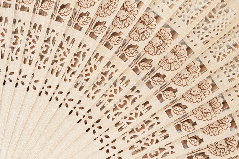 Close-up of Texture and Design of Bamboo Folding Fan Stock Photo ...