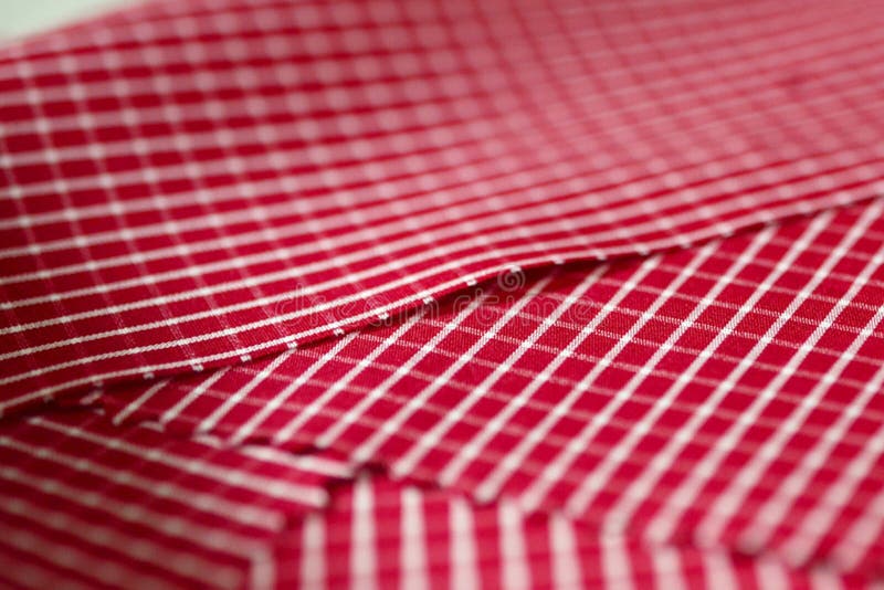 Close Up Texture Fabric Red with White Line of Shirt Stock Image ...