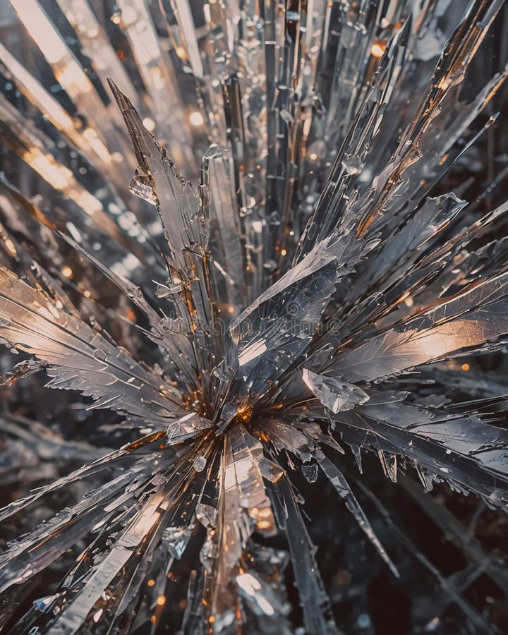 Close-up Texture of a Fractured Clear Crystal Across the Entire Surface ...